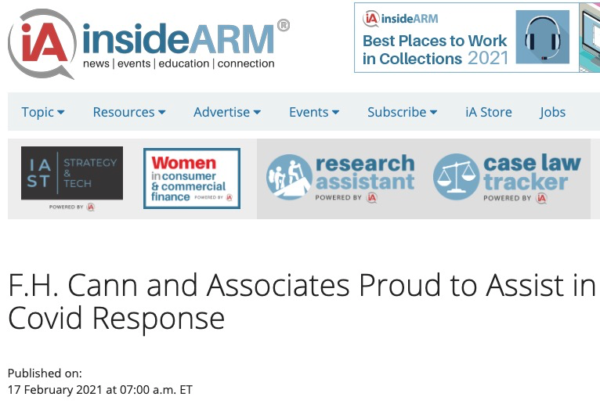 F.H. Cann and Associates Proud to Assist in Covid Response – FHC
